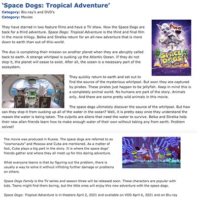 Space Dogs Tropical Adventure | Epic Pictures