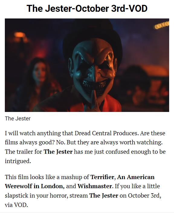 The Jester | Epic Pictures