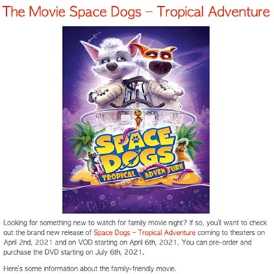 Space Dogs Tropical Adventure | Epic Pictures
